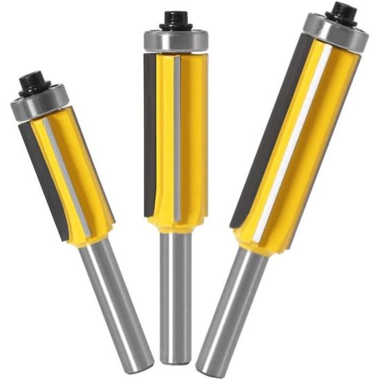 8 mm Tige Fraise à Bois avec 4 Lames, 3pcs Ensemble de bits de routeur de modèle de motif de ...