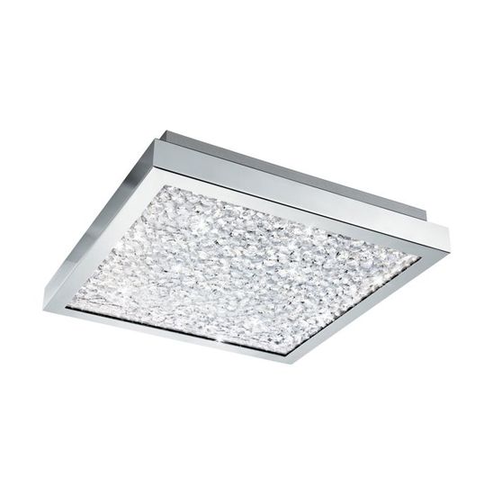LED Plafonnier 320X320 chrome-KLAR'CARDITO' - Cdiscount Maison