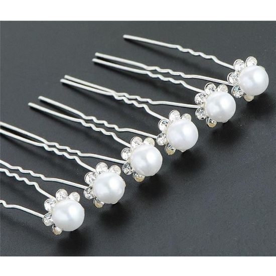 6Pcs épingles cheveux chignon perle Fleur bijou... - Cdiscount Beaux ...