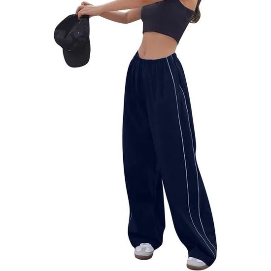 Pantalon Cargo Femme Baggy y2k Parachute Pants Fille Taille Haute ...
