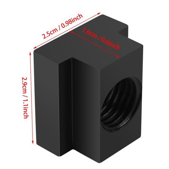 ZJCHAO écrou à fente en T crous à fente en T finition oxyde noir, filetage M14, adaptés aux ...