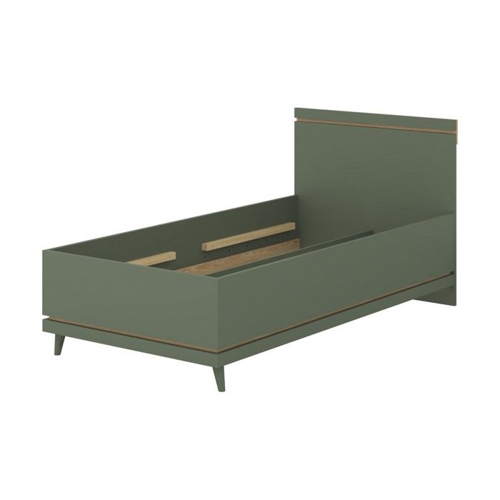 Lit enfant NOKI – 100x200 cm vert et bois – Style scandinave ...