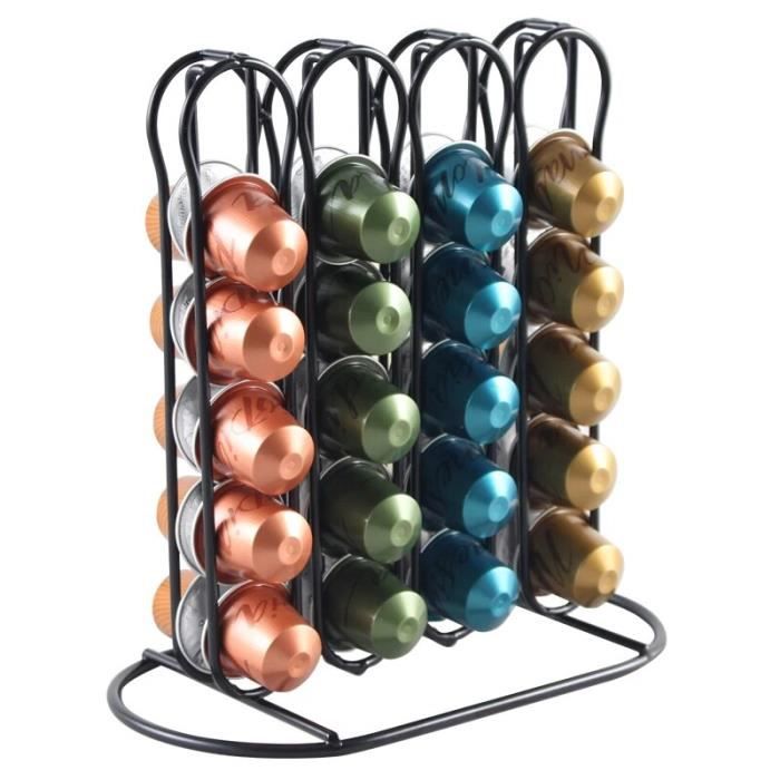 Présentoir à capsules - Nespresso - Métal chromé - Cylindrique - 40 ...