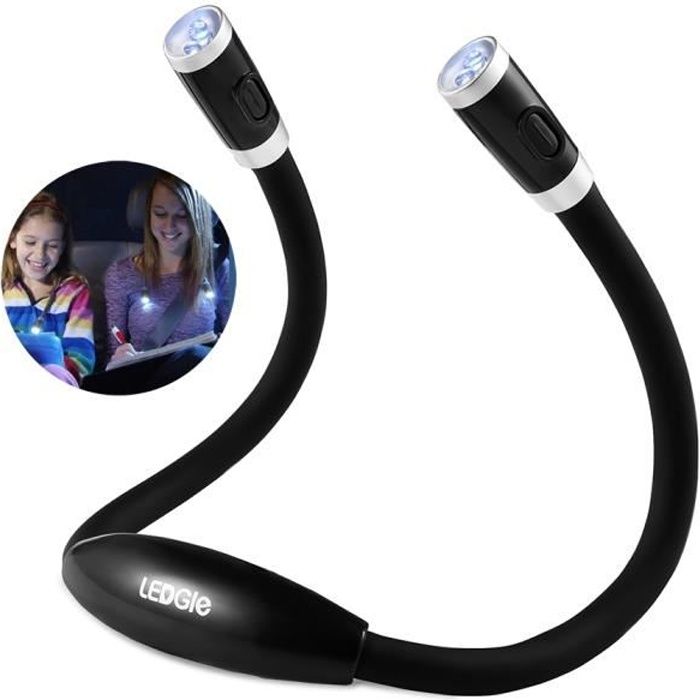LEDGLE Lampe de Lecture LED Rechargeable Lampe de Nuit autour de Cou Mains Libres avec 3 Niveaux ...