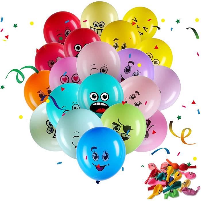 20 Pièces Ballons En Latex Série Émotion Ballons De Fête De Couleurs ...