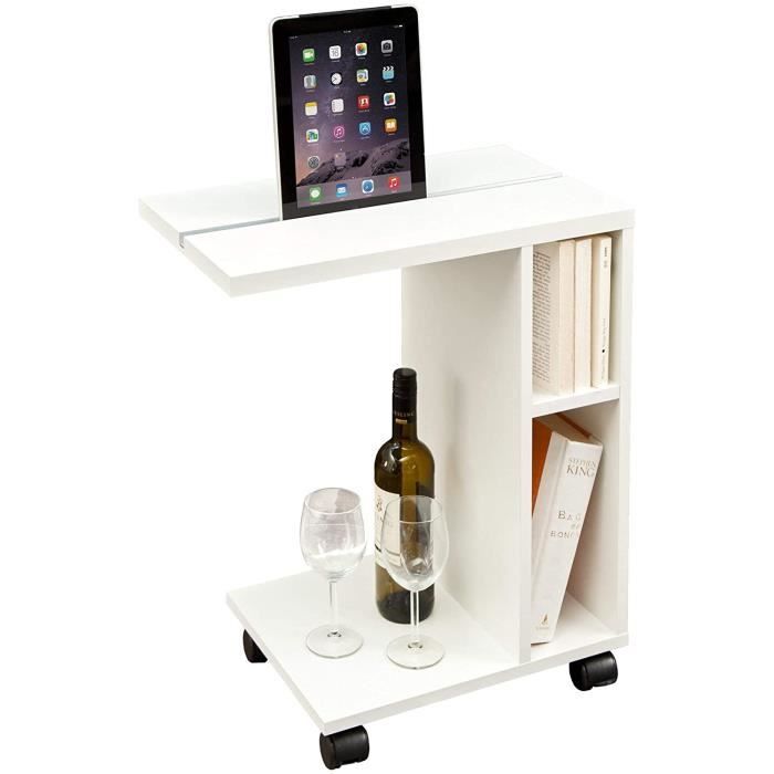 Table d'appoint - Stella Trading - Latino - Chêne - Blanc - 50x60x30cm ...