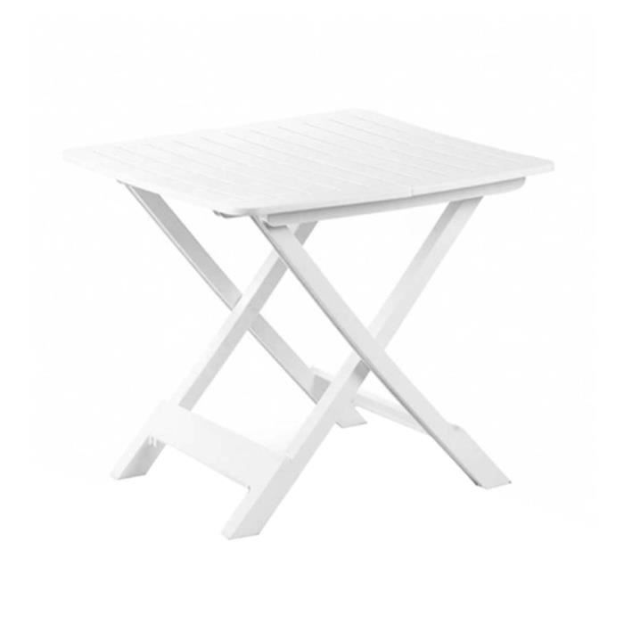 Table basse pliante en résine Tevere White 79x72x70cm Progarden - Cdiscount Jardin