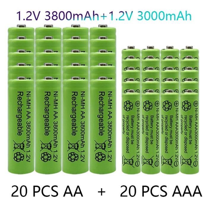 Piles alcalines 12V AA AAA NI MH 3000 3800mah pour horloge torche ...