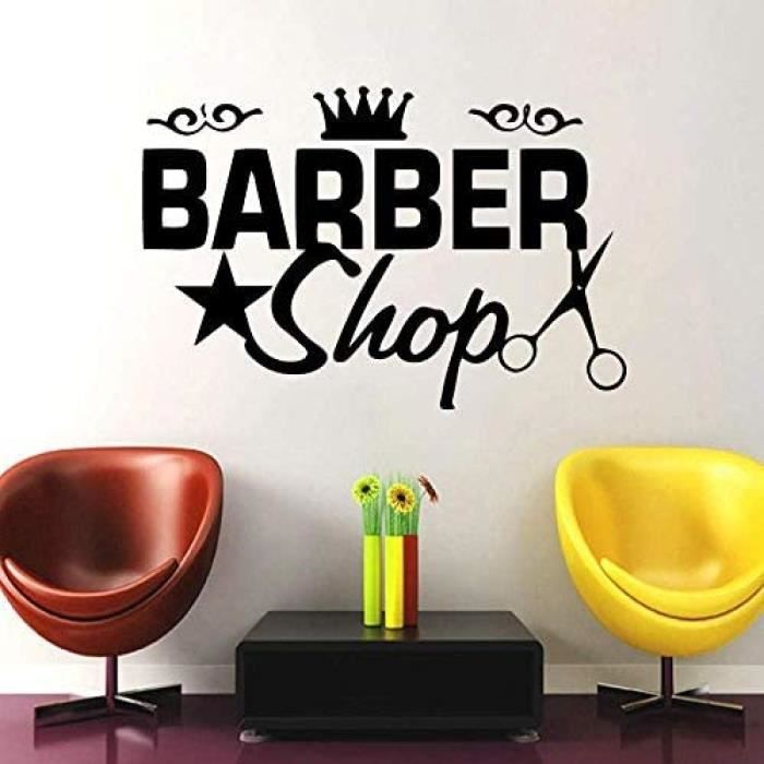 Moderne Salon De Coiffure Barber Shop Stickers Muraux PVC Art Affiche ...