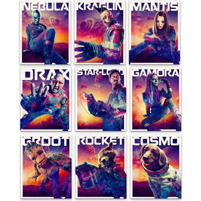 Lot De 10 Affiches Murales Des Gardiens De La Galaxie Vol. 3 Personnages – Avec Star-Lord ...