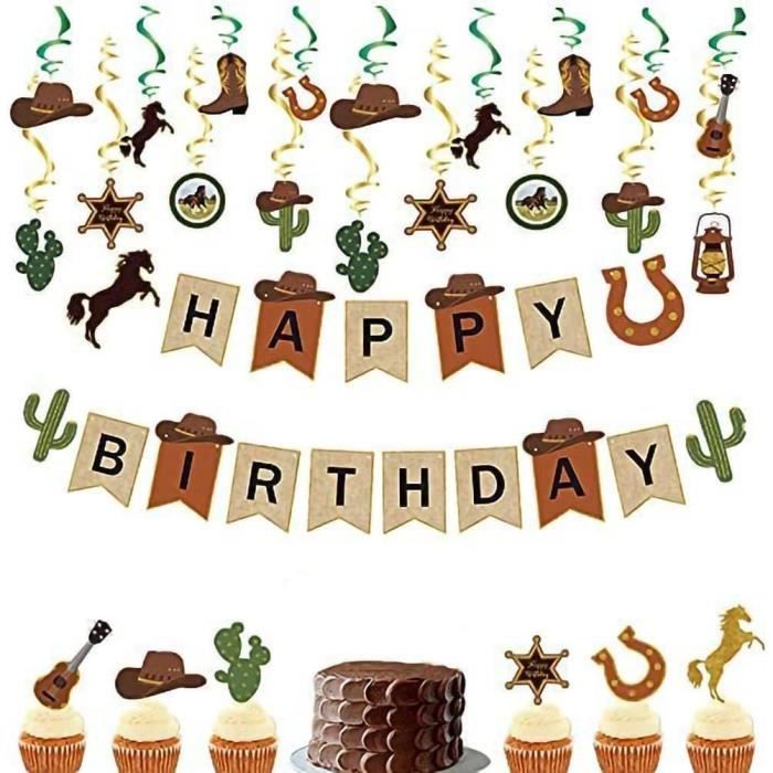 Décorations De Gâteau De Cowboy Pour Fête D'Anniversaire Thème Western ...
