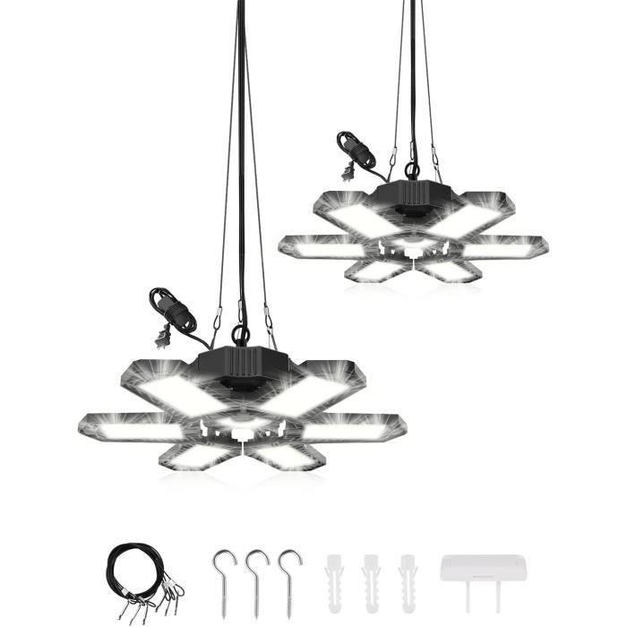 Eclairage Led Garage Avec Prise, 2 Pack De 200W Linkable Shop Lights ...