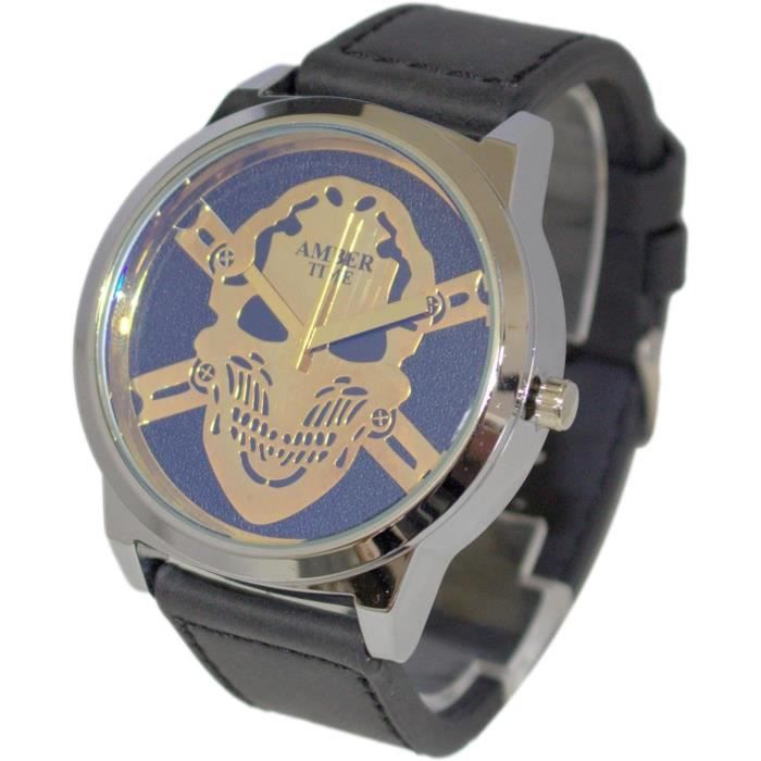 Montre Homme Tete De Mort Crane Skull Death Noir Bikers[u9639] , - Achat/vente montre - Cdiscount