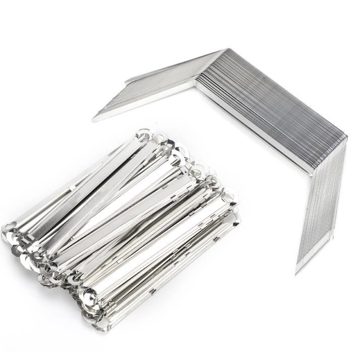 50 pièces attaches de papier à griffes, 2 trous de reliure en fer Clip ...