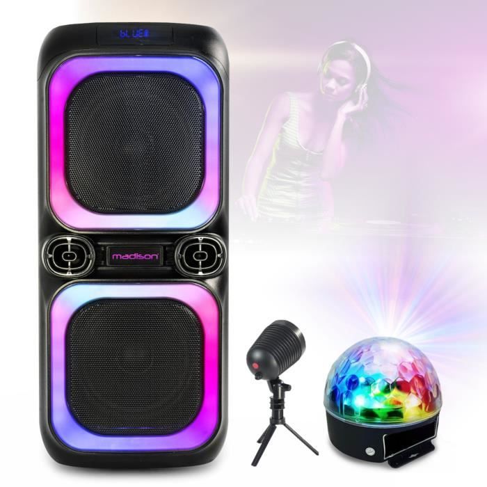 Enceinte portable Bluetooth TWS 600W MAD-NASH60 - Effet lumière PARTY ...