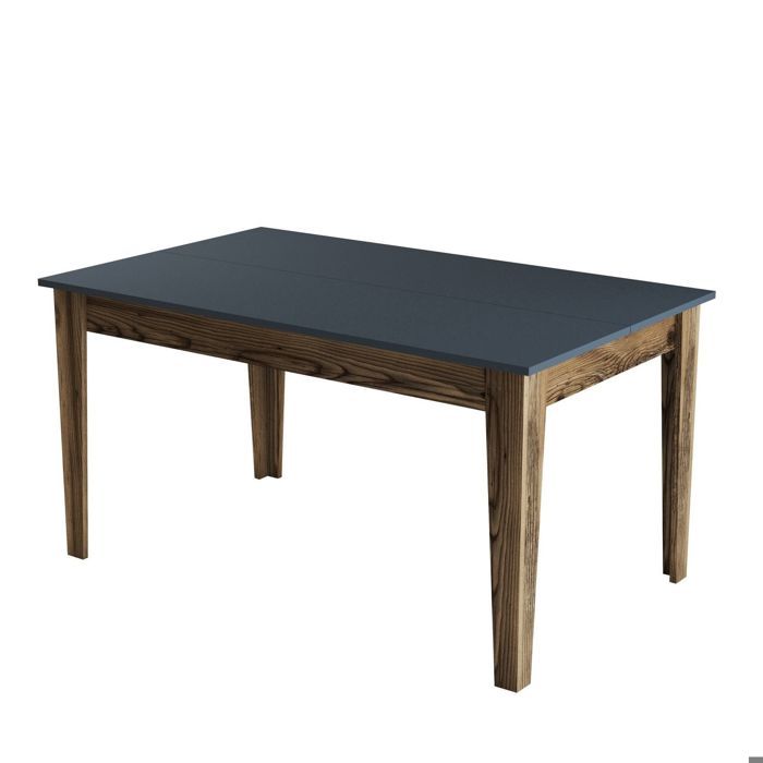 Table de salle à manger avec rangement Fiorita 145cm Bois et Anthracite ...