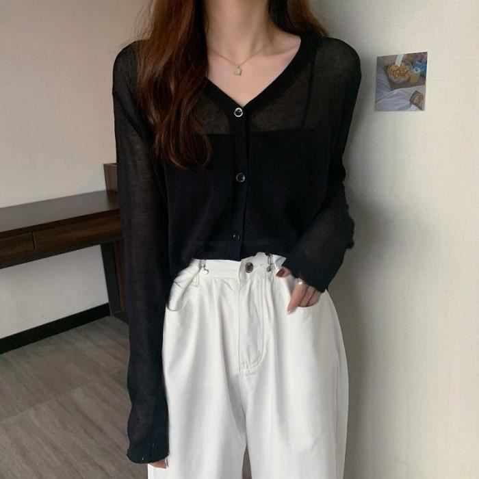 Gilet - cardigan,Cardigan de Protection solaire pour femmes,vêtements d ...