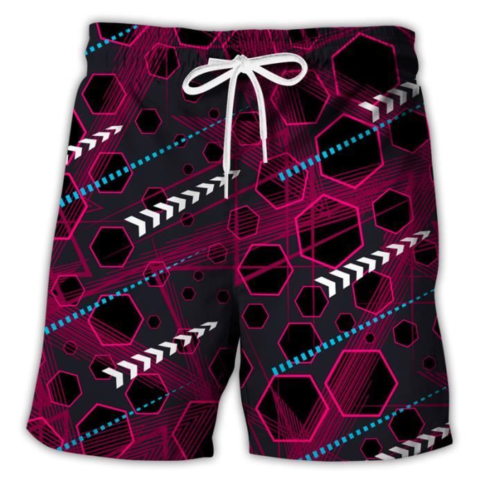 Short Homme Imprimé 3D Fashion Été Short De Plage Homme Doublure Filet ...