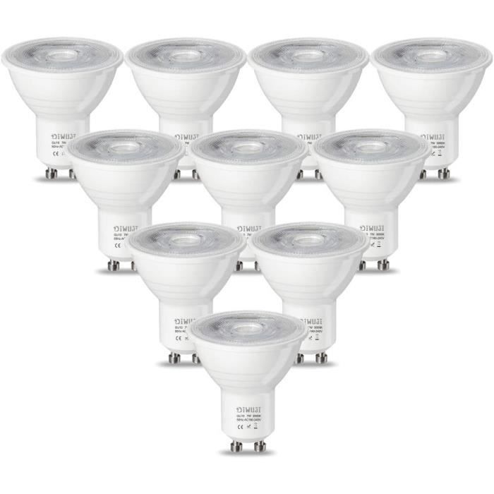 Ampoules Led 7W Gu10, Équivalent À Une Lampe Halogène De 55 W, Blanc ...