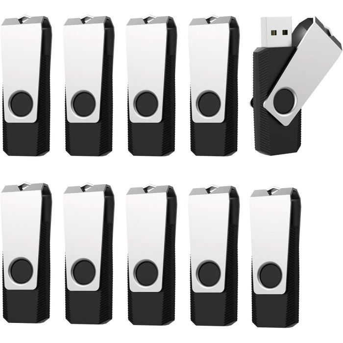 Lot De 10 Clés Usb 4 Go 2.0, Clef Usb 4Go Pivotante Disque U Mémoire De Stockage Externe Flash ...