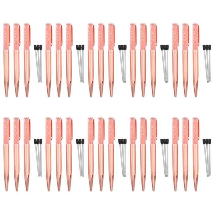 Stylo En or Point de Boule de Cristal de Bling Stylo D'Encre Noire ...