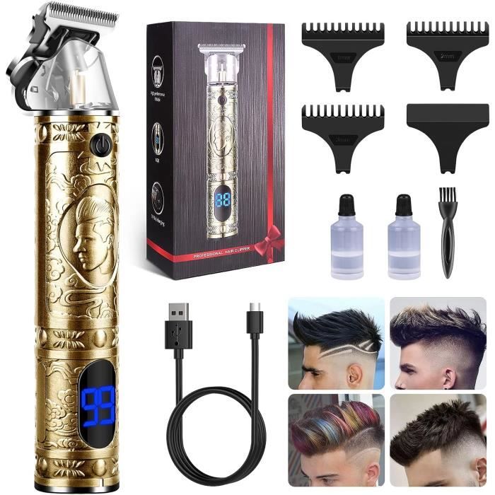 Tondeuse Cheveux Hommes, Tondeuse Barbe et Cheveux Sans Fil et Haute Précision, Professionnelle ...