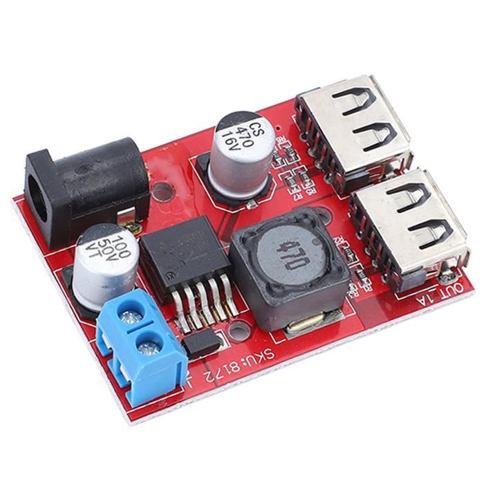 Tbest Carte USB Buck Carte Régulateur de Tension Contrôleur Solaire 2 Module Buck de Sortie USB ...