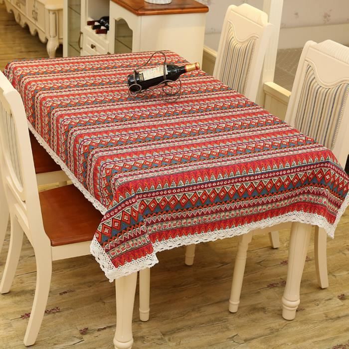 NAPPE DE TABLE ,Red-140x250cm--Nappe de Table rectangulaire épaisse en ...