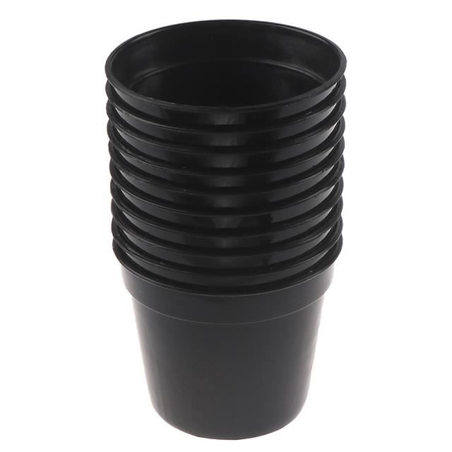 Pot de fleur en plastique rond - YWEI - Black - 10 pièces - Décoration ...