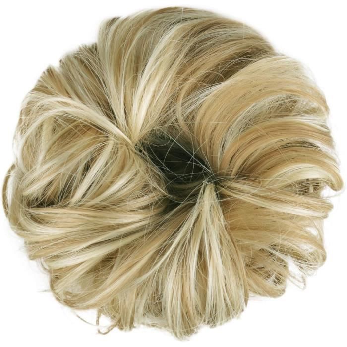 Postiche Chignon Cheveux Naturel Chignon Effet Decoiffe Méchés Bouclé ...