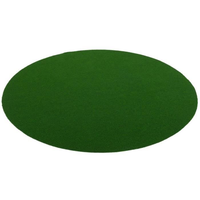 Tapis de gazon artificiel rond - Kingston - 133x133 cm - Pour jardin, terrasse, balcon ...