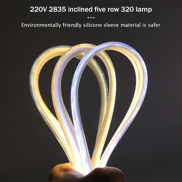 Ruban LED 20m,320 Leds/m Lumineux Bandeau LED,220V AC 2835 IP68 étanche ...