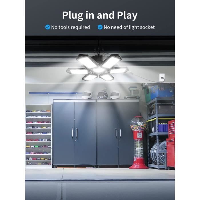 Eclairage Led Garage Avec Prise, 2 Pack De 200W Linkable Shop Lights ...
