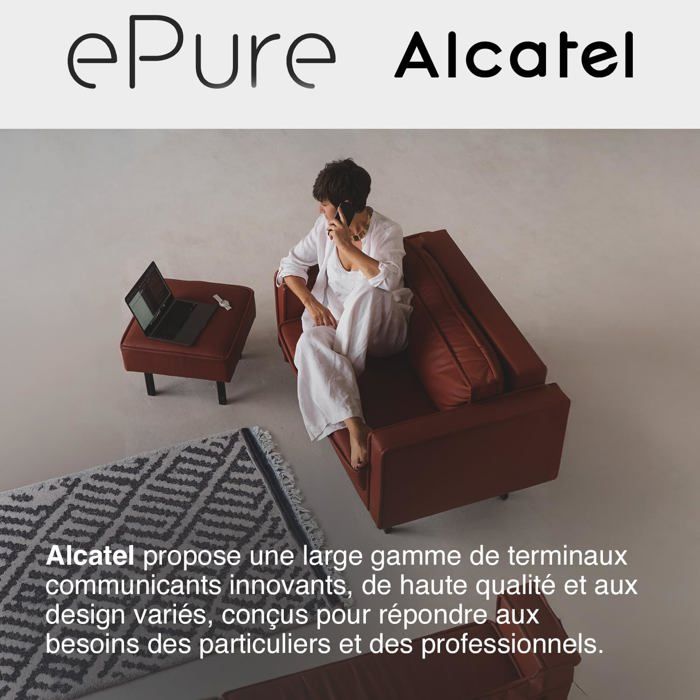Téléphone fixe sans fil avec répondeur - SVATV - Design vintage - Grand ...