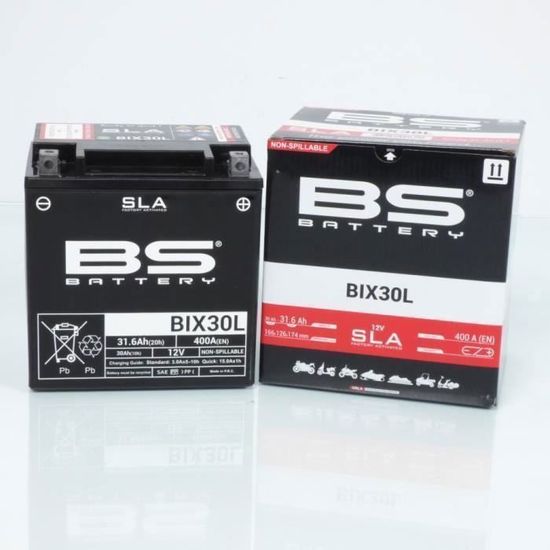 Batterie SLA BS Battery pour Moto Harley Davidson 1584 FLHX Street Glide 2008 à 2015 YIX30L ...