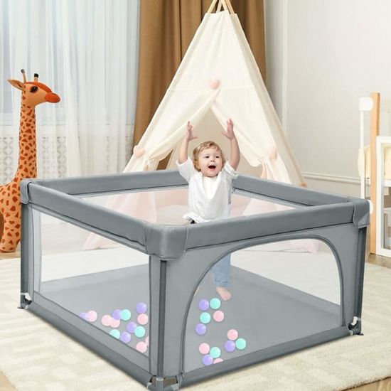 Parc pour bébé intérieur - XJING - 120*120*66cm - Gris - Mixte - Avec ...