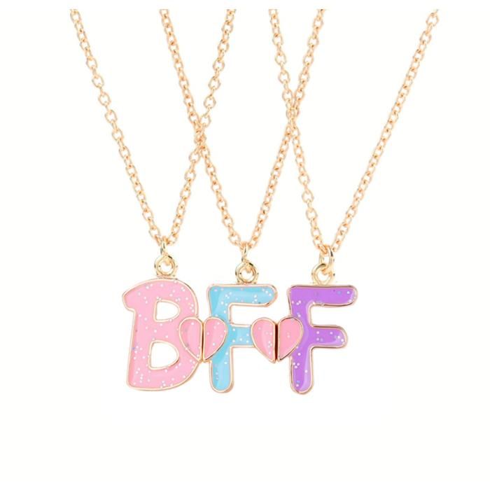 3 Pièces Chaine Or Collier Femme, Collier Best Friends pour 3 Filles ...