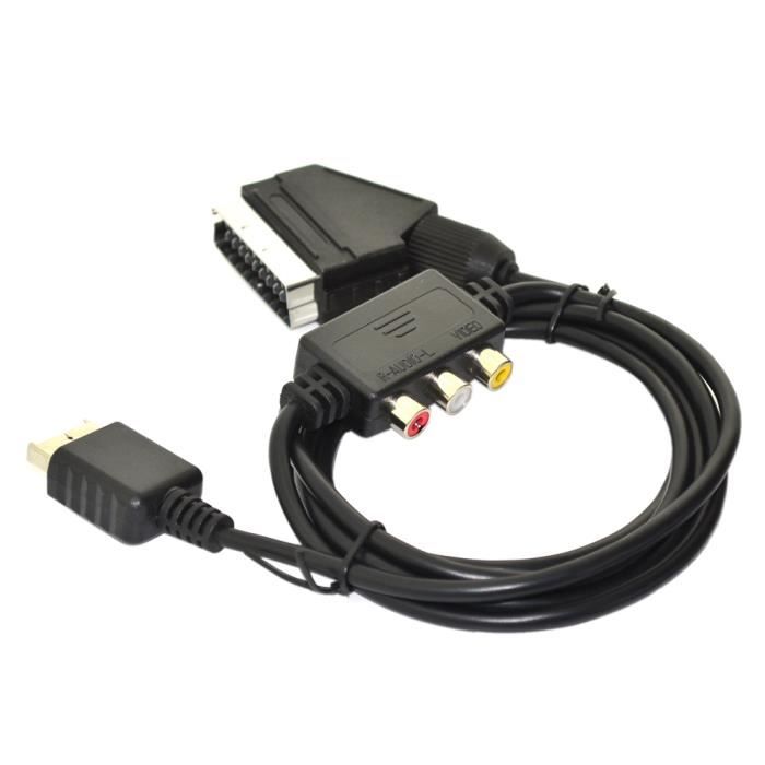 Câble Scart avec adaptateur de boîte AV, pour Console PS2 et TV ...