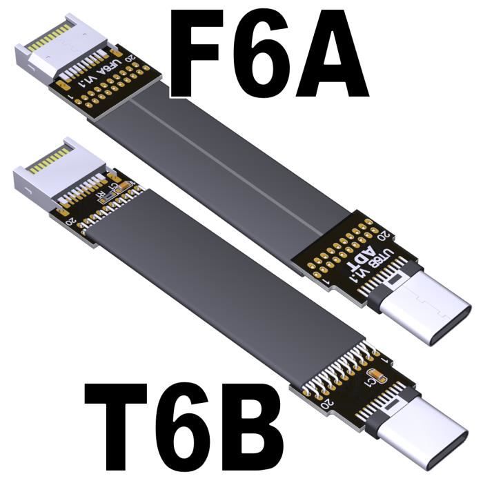 F6A-T6B-5cm Câble'extension de panneau avant USB 3.2 Type C 5-10-20-30 ...