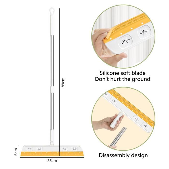 Balai coiffeur,Balai Magique Rotatif en Caoutchouc et Silicone,Brosse de Balayage,Balai à ...