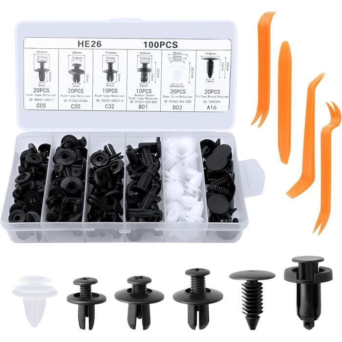 Rivet Clips Plastique - Universel - Lot de 100 - Facile à utiliser ...