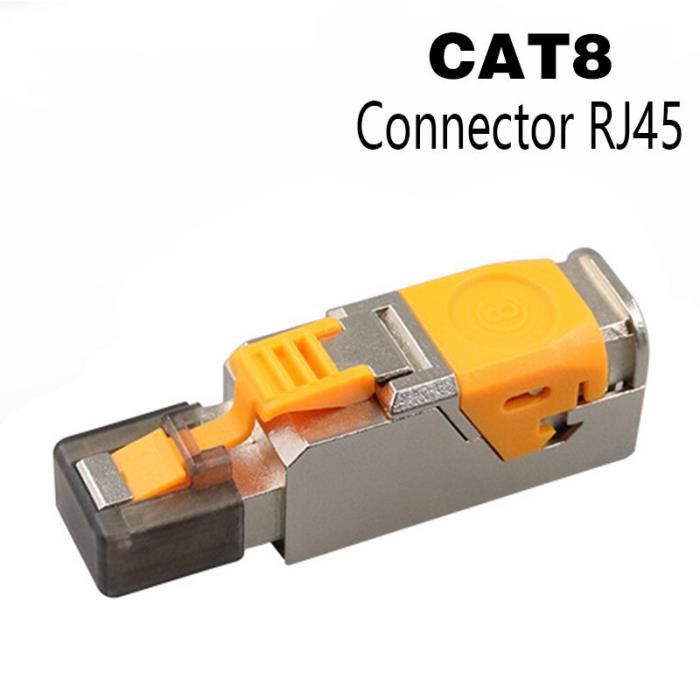Prise,Connecteurs RJ45 Cat8 Cat7 CatsnapConnectors,sans outil en métal ...