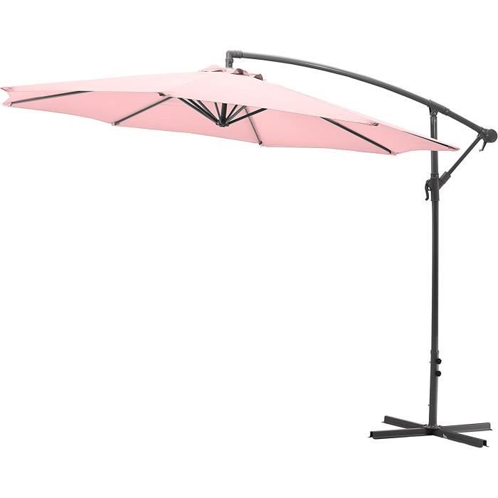 Parasol Parasol déporté, Rose Pastel, 300 cm[667] - Cdiscount Jardin