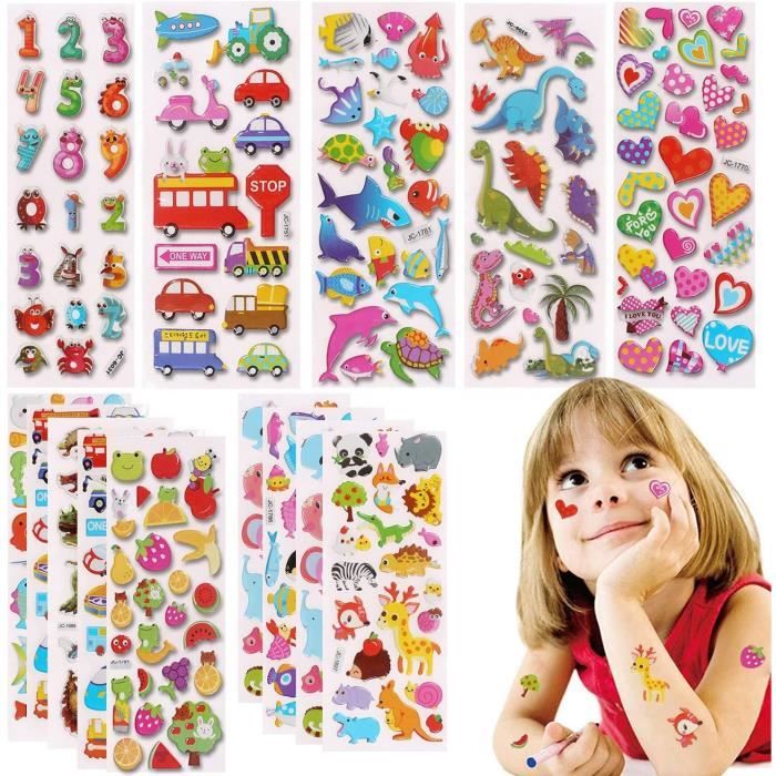 20 Feuilles Gommettes Autocollantes 3d Autocollants Enfants De 500 Pcs Pour Récompenser