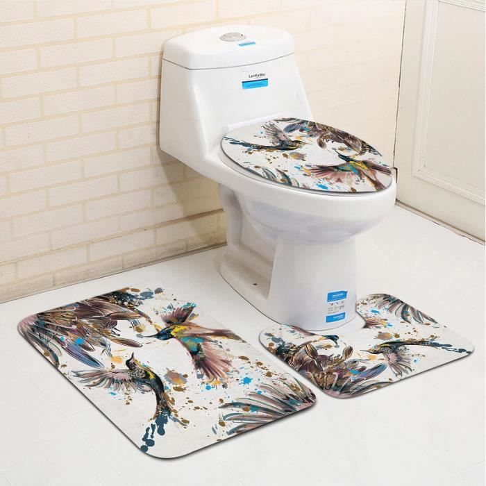 Tapis De Bain Antiderapantm,Colibri Art Lys Fleurs Oiseaux Et ...