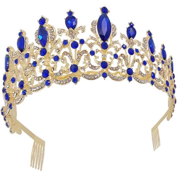 Couronne De Mariée Baroque Strass Mariage Diadème Reine Tenant Cendré ...