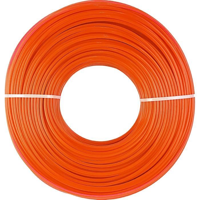 Fil de coupe rond pour débroussailleuse, diamètre 2,4 mm, longueur 100 m, pour un entretien ...