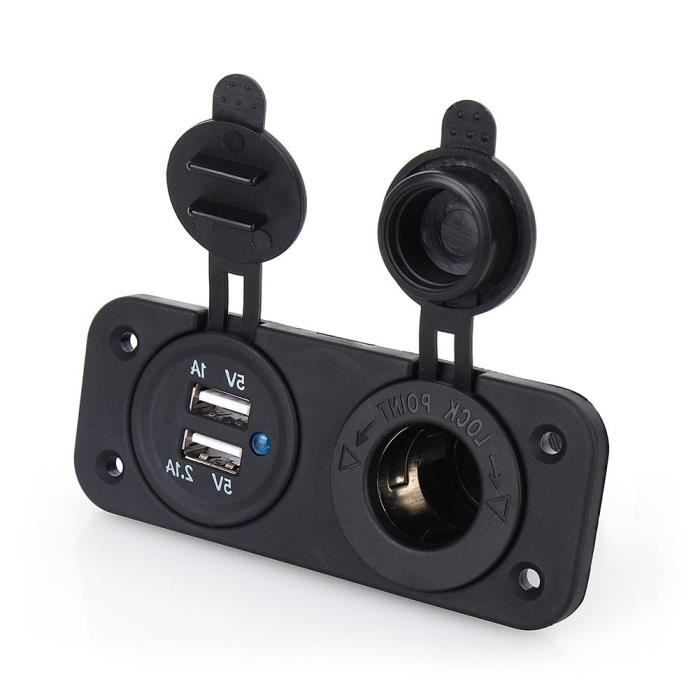 Panneau de prise de cigarette universel, double chargeur USB et prise ...