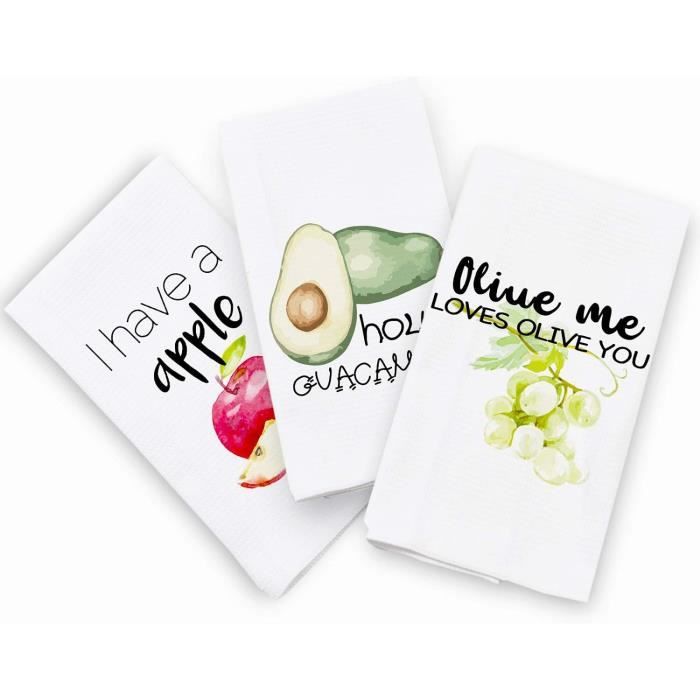 Torchons De Cuisine Humoristiques « I Have A Apple Olive Me Loves Olive Me Avocat »[u2249 ...
