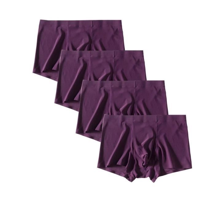 Boxers de luxe en soie antibactériens pour hommes - Type purple Blanc ...